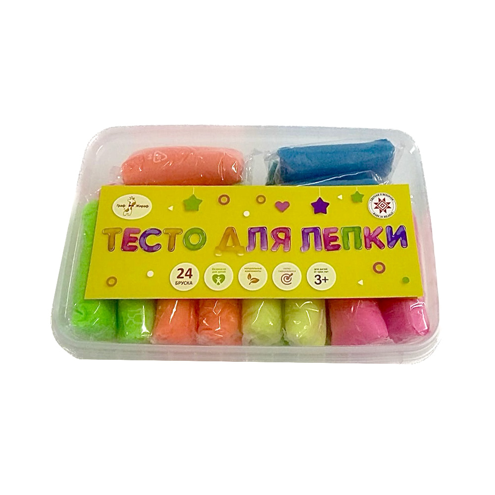 Тесто для лепки "Тесто-пластилин", Граф Жираф, 24 бруска - купить через ...