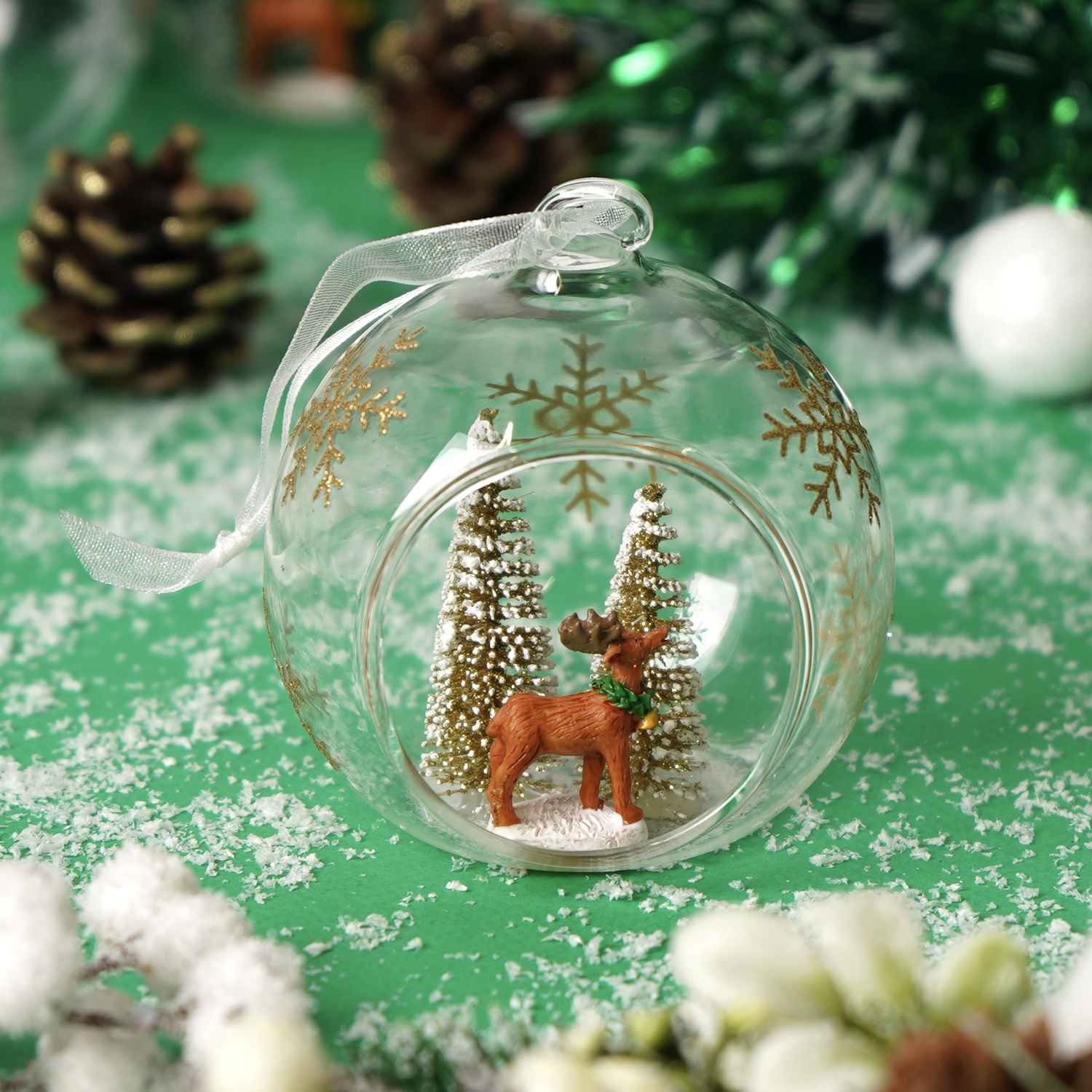 Шар стеклянный новогодний, Снежное кружево, в ассортименте - купить ...