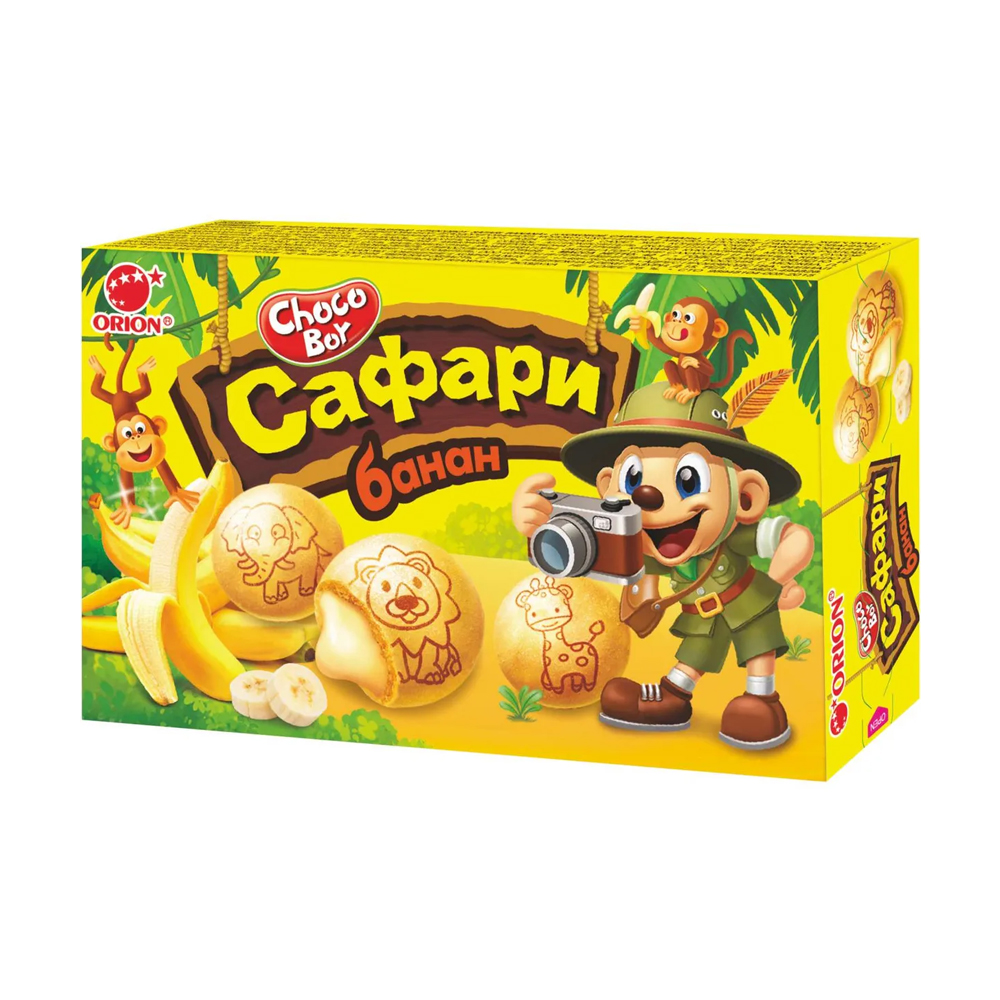 Печенье Chocoboy Safari с банановой начинкой в глазури, 42 г - купить ...