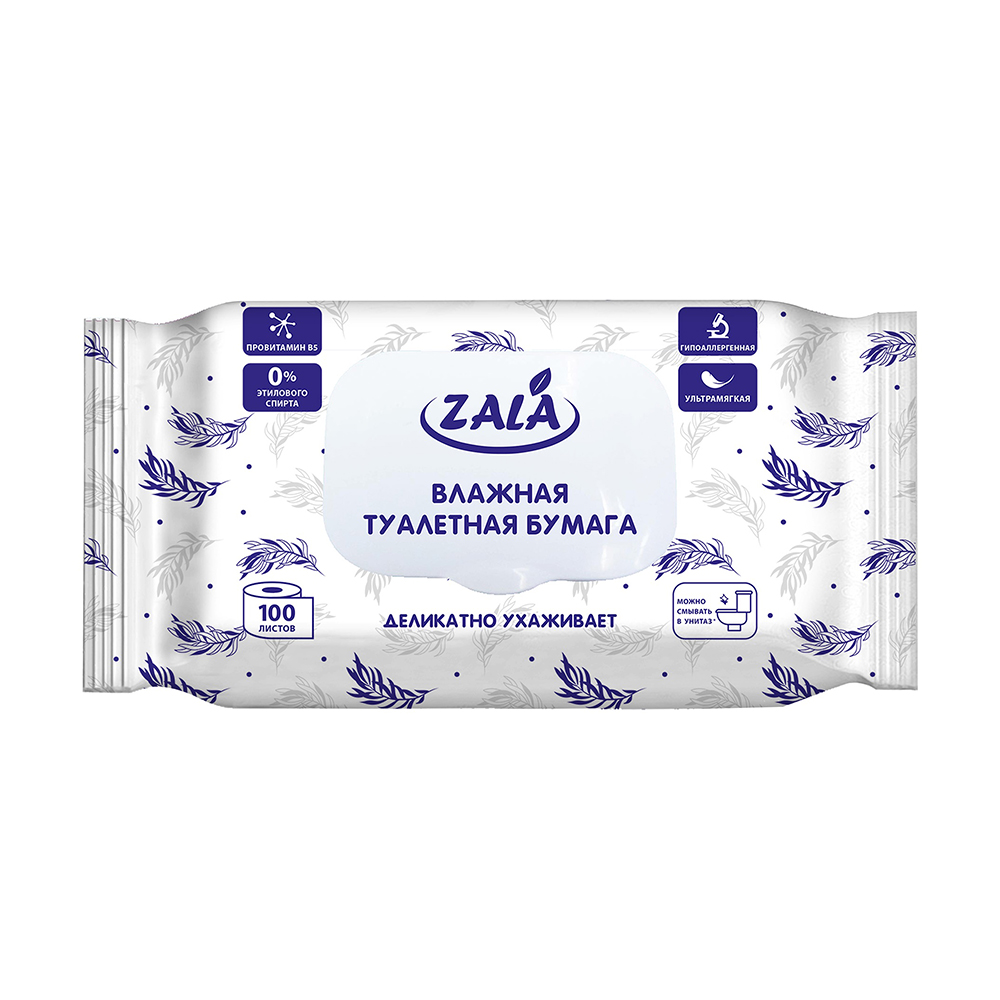 Влажная туалетная бумага, Zala, 100 шт. - купить через интернет-витрину ...