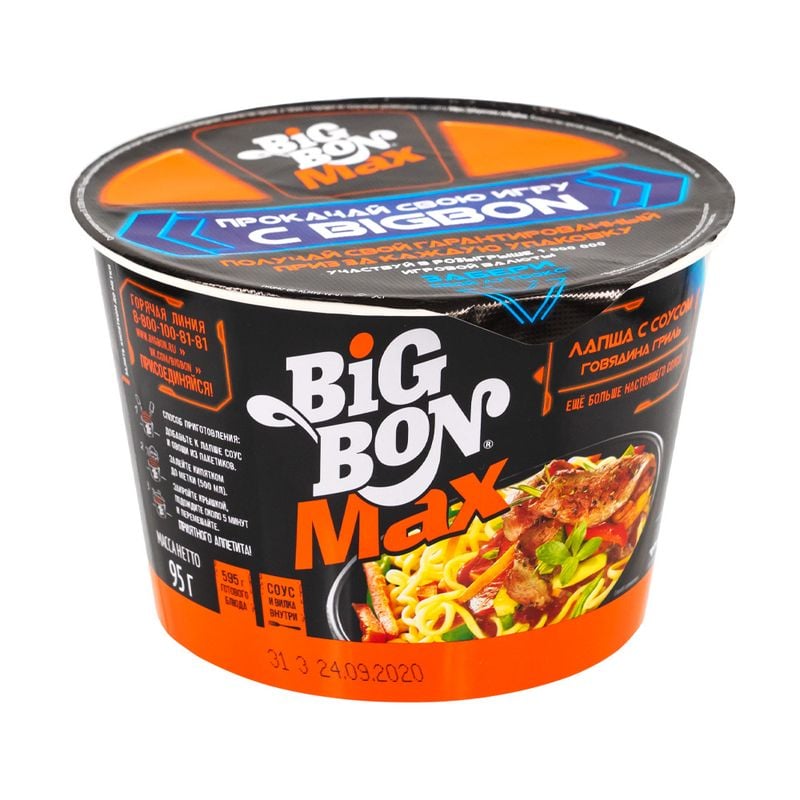 Лапша, Big Bon, 95 г, в ассортименте - купить через интернет-витрину ...