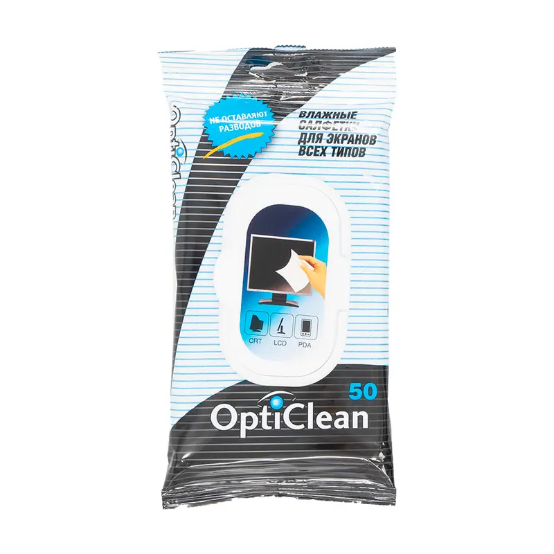 Влажные салфетки для экранов, OptiClean, 50 шт. - купить через интернет ...